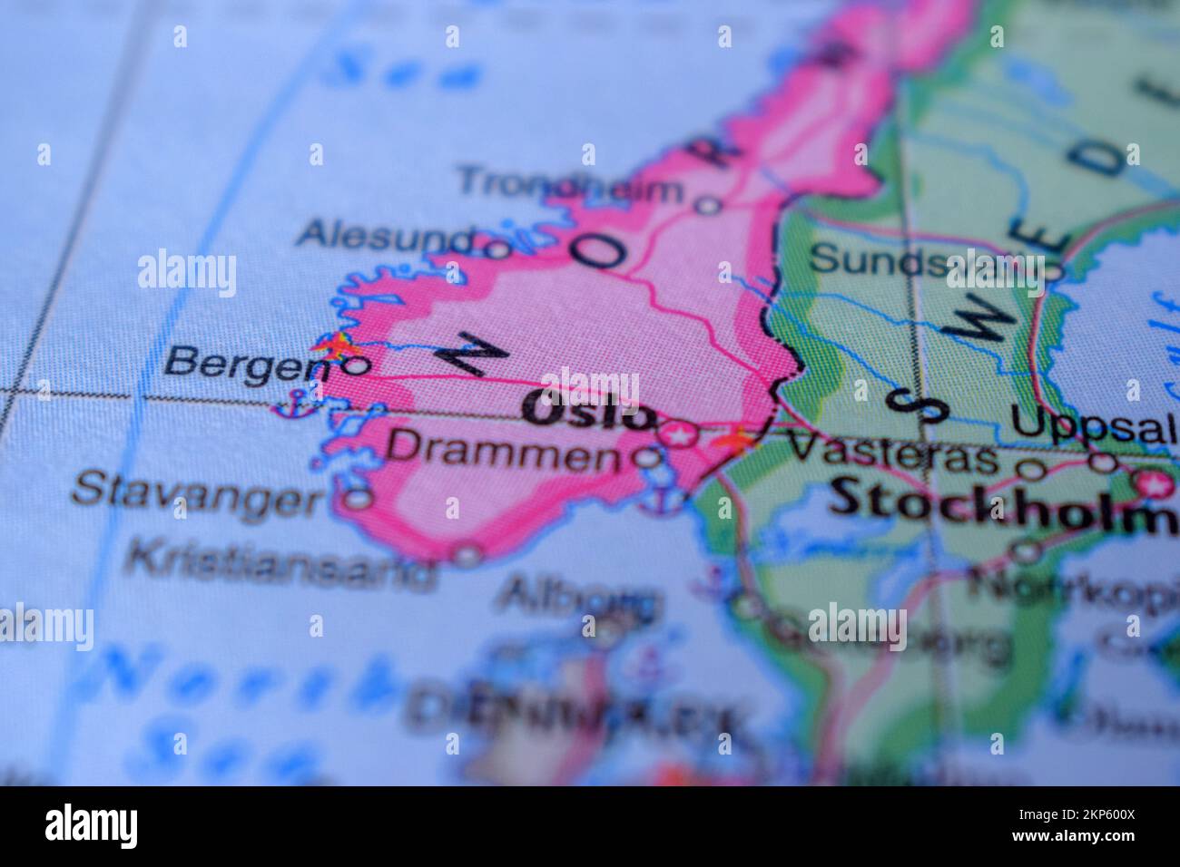 Oslo Travel Concept Country Name On The Political World Map Very Macro ...