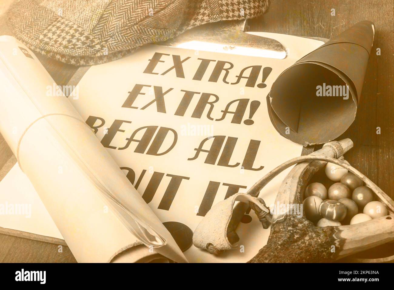 Classic advertising in historic publications with a old-fashioned scene ...