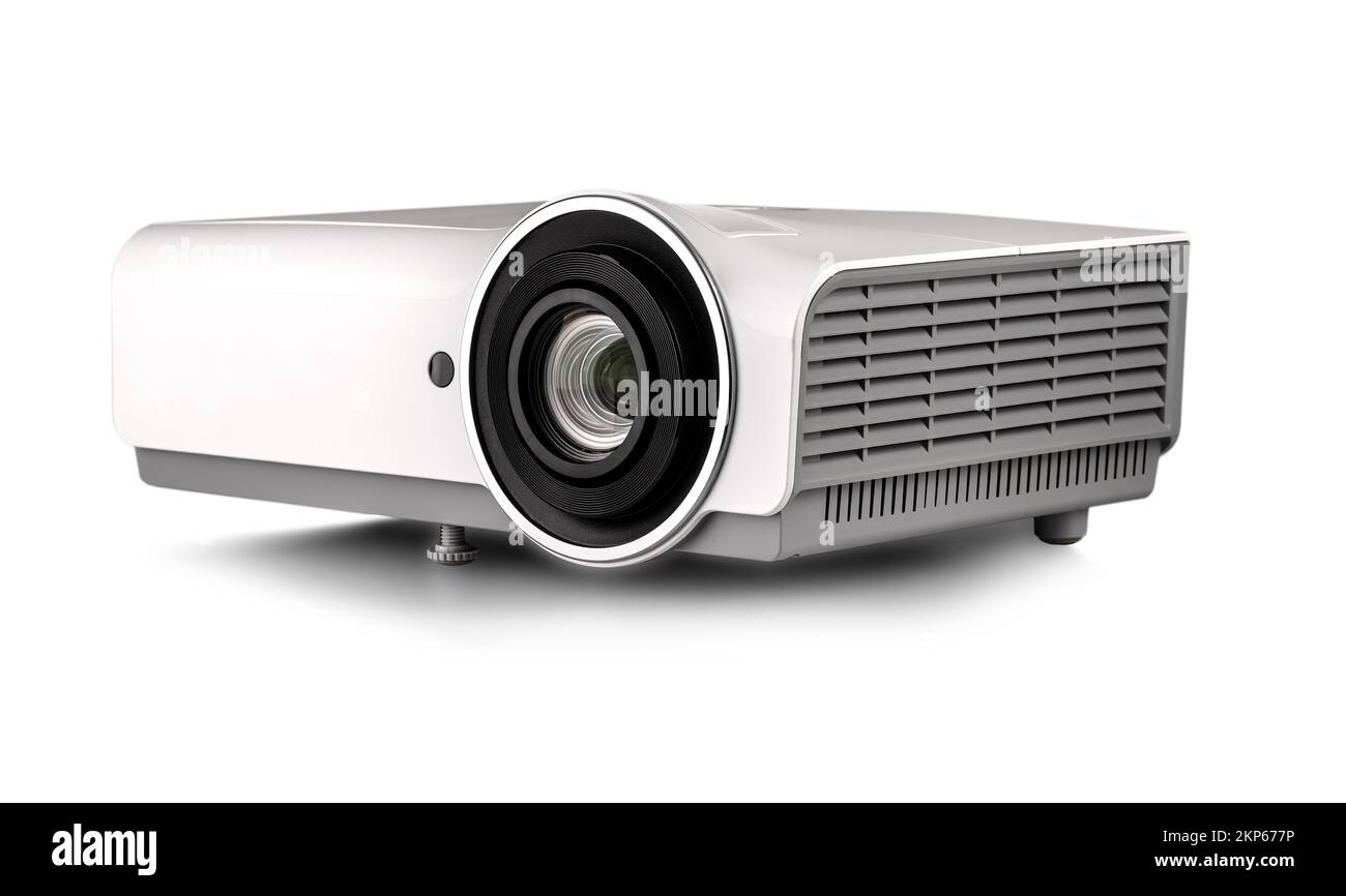 The White multimedia projector isolated on white background Stock Photo ...