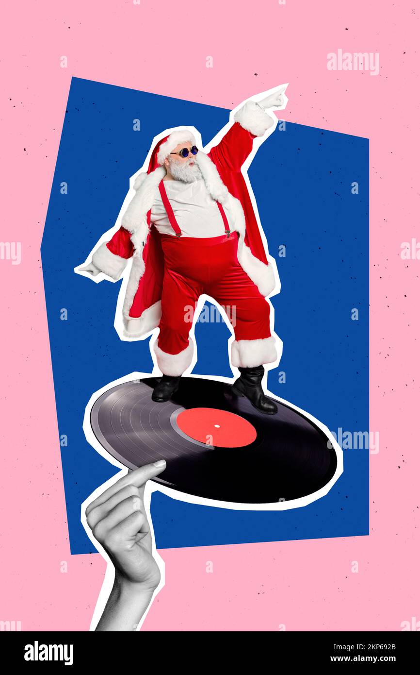 Creative 3d photo artwork graphics collage painting of funky x-mas ...
