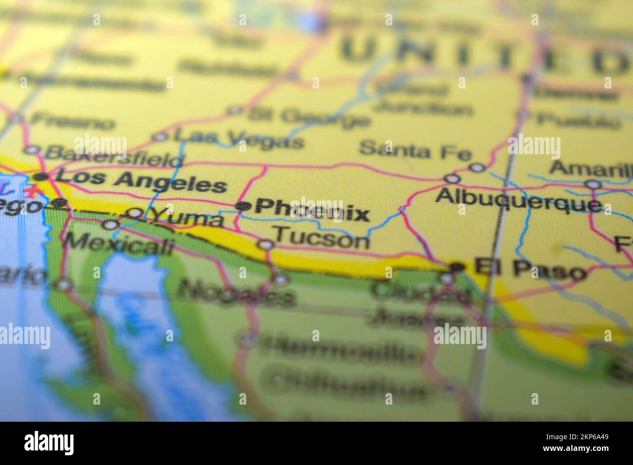 Phoenix on The Political Map Travel Concept Macro Close-Up View Stock ...