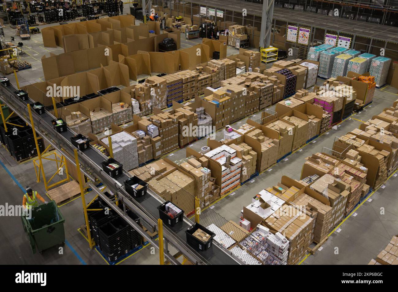 File photo dated 15/11/17 of Amazon's fulfilment centre at Kingston ...