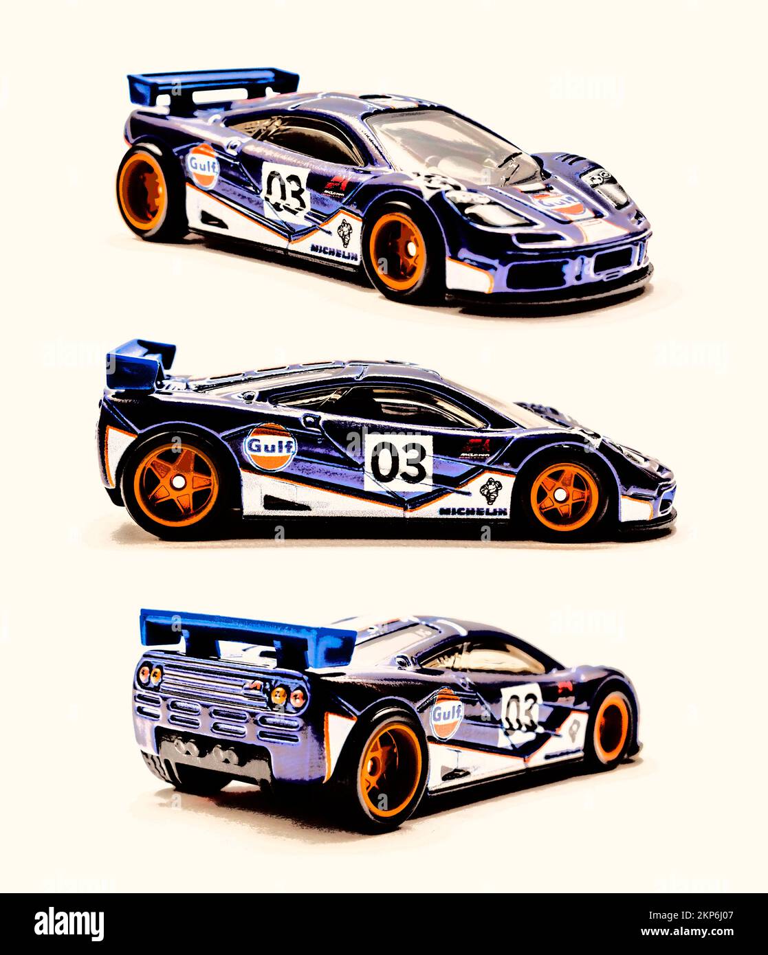 Mini motor racing in a trifecta of model McLaren F1 GTR’s on studio ...