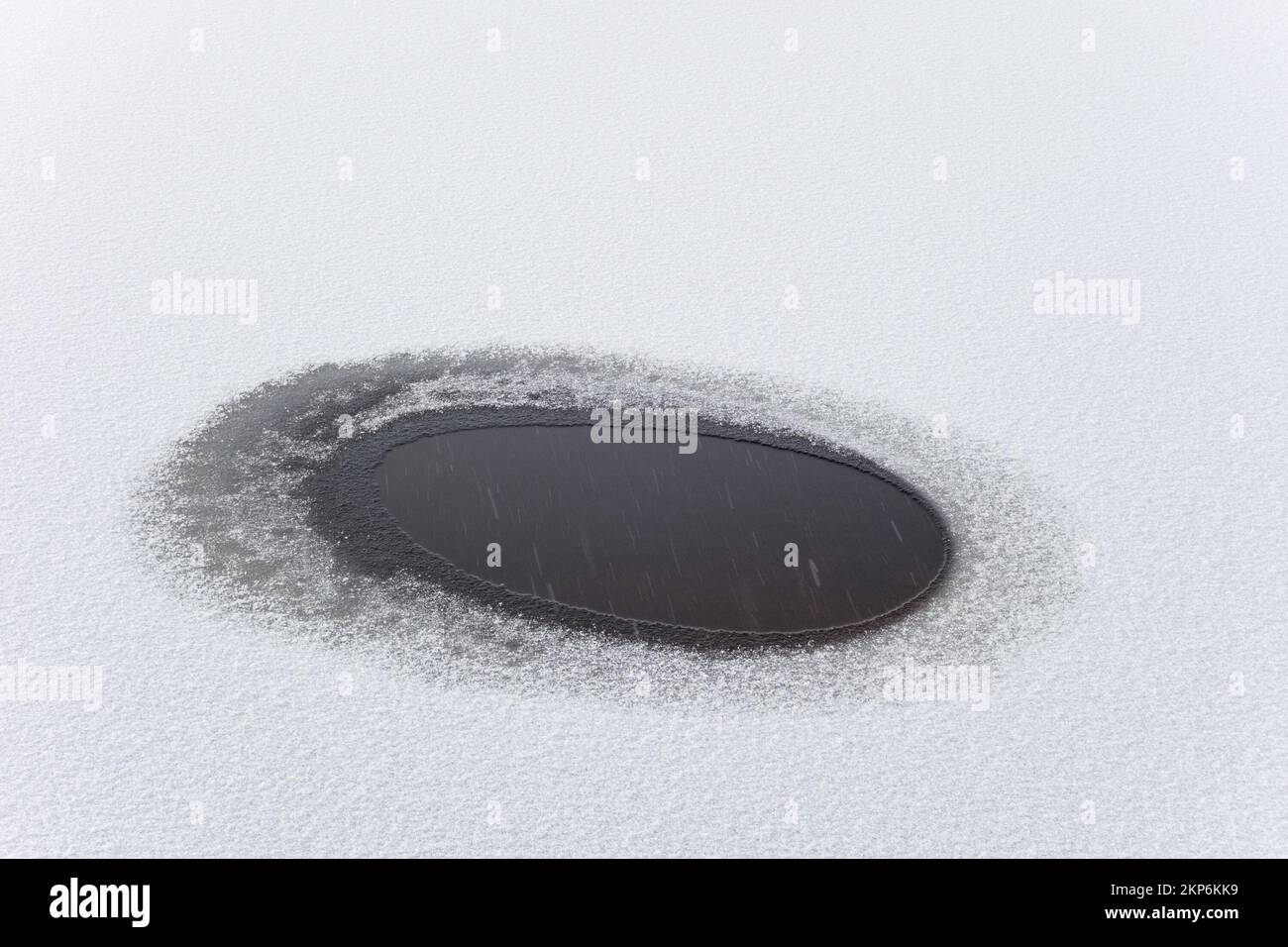 Melted water puddle on the lake Stock Photo - Alamy