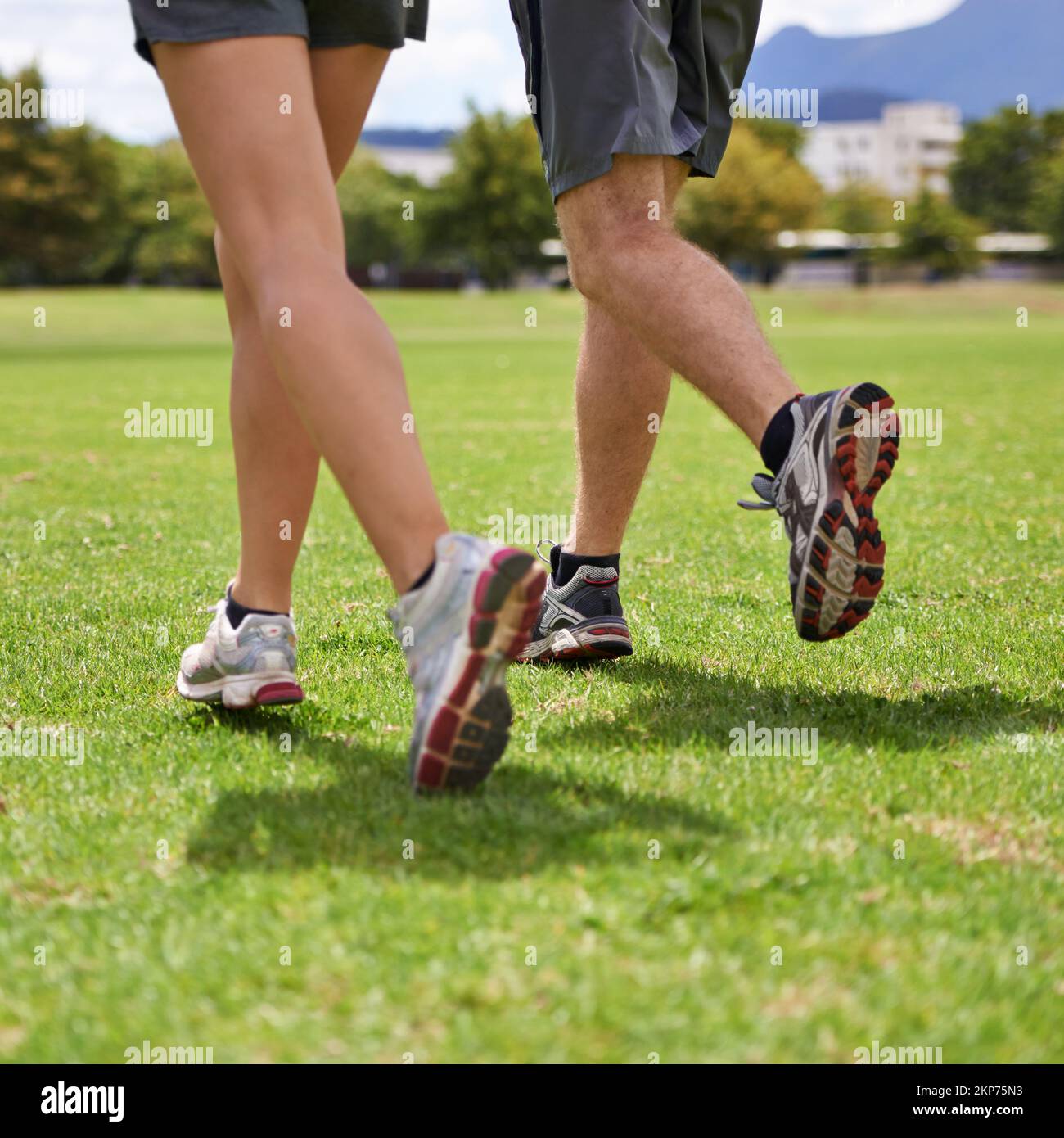 Running is always a great exercise. Rear view shot of young people ...