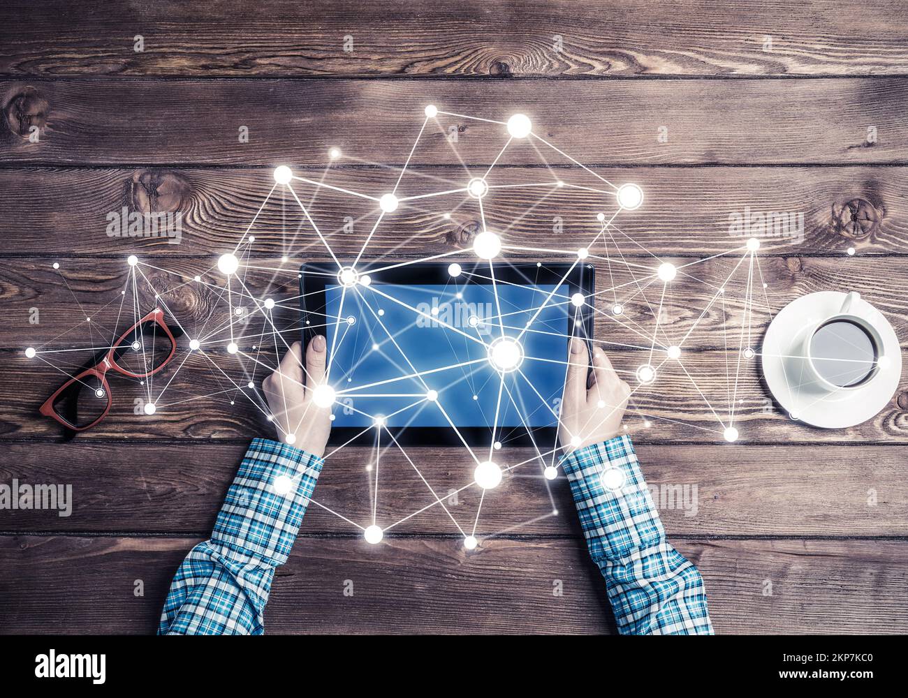 Concept of social communication and networking with social connection ...