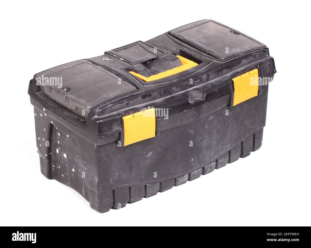 Isolated used toolbox used by the construction industry (on white Stock ...