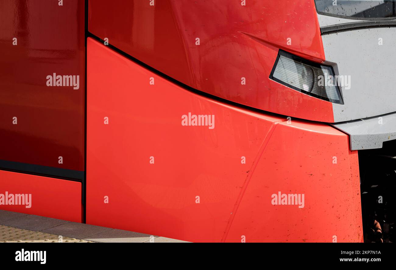 express train arrival to Railway station. modern train Stock Photo - Alamy