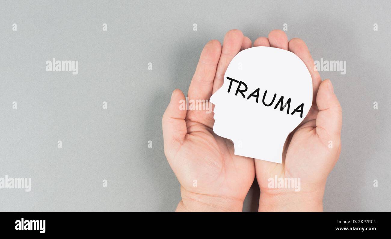 Trauma, mental health disorder, depression and frustration, psychology ...