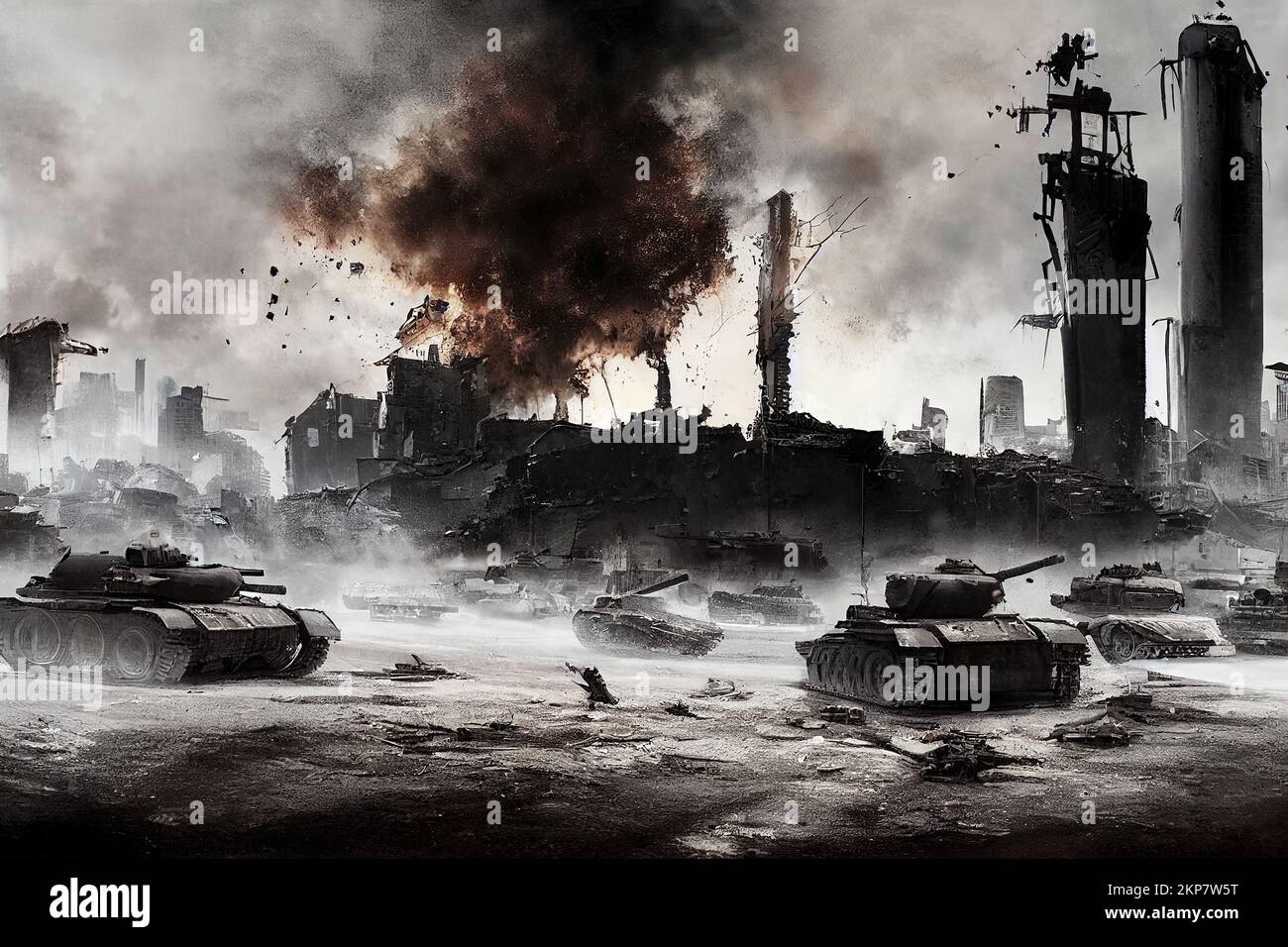 Tank destroys building hi-res stock photography and images - Alamy