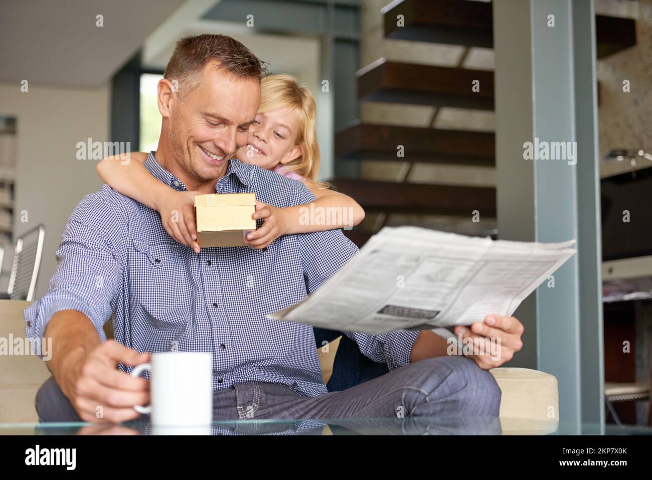 Happy father surprise gift hi-res stock photography and images - Alamy