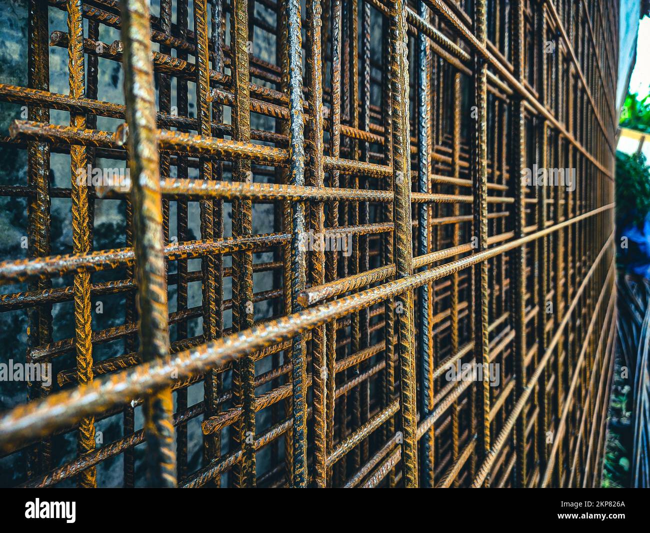 A closeup of rusty metallic rebar texture Stock Photo - Alamy