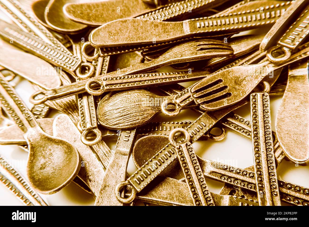 Nostalgic set of country style dinnerware scattered in a antique stack ...