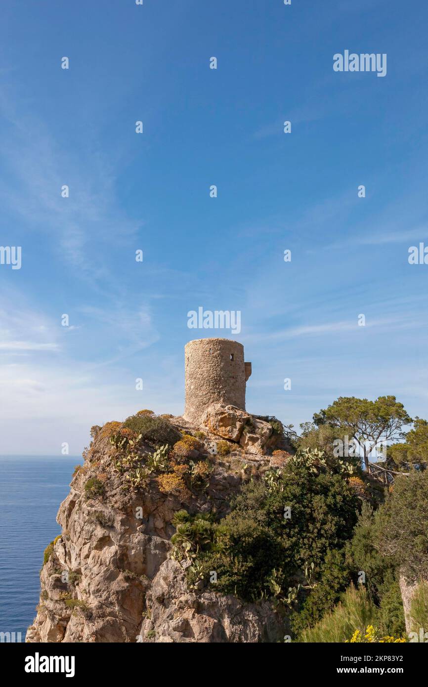 Historical watchtower Torre del Verger, also Torre de ses Animes, near ...