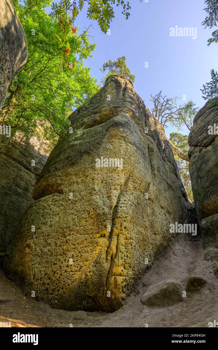 Rock labyrinth Skalní m?sto Bludi?t?, M?eno, St?edo?eský kraj, Czech ...