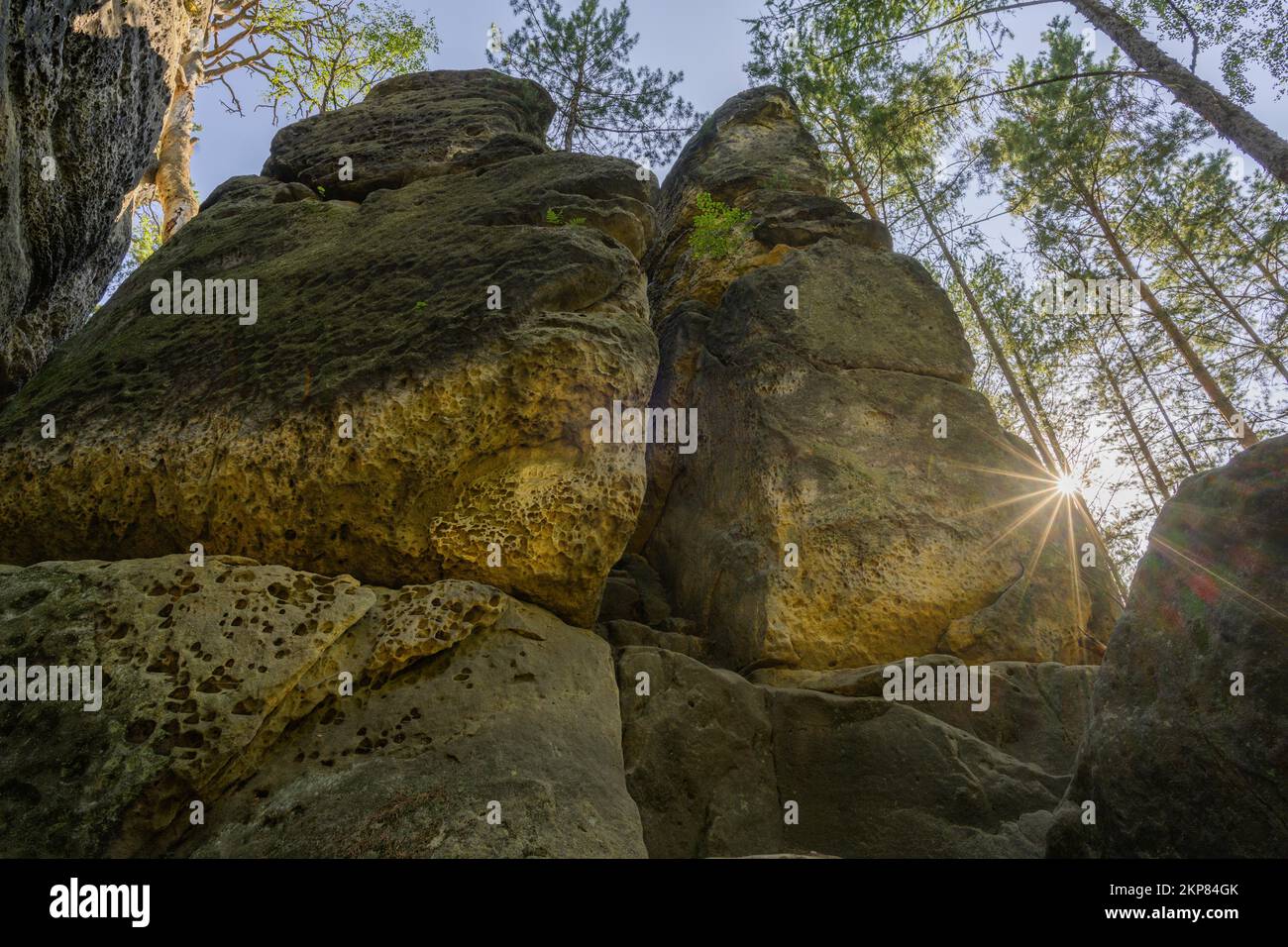 Rock labyrinth Skalní m?sto Bludi?t?, M?eno, St?edo?eský kraj, Czech ...