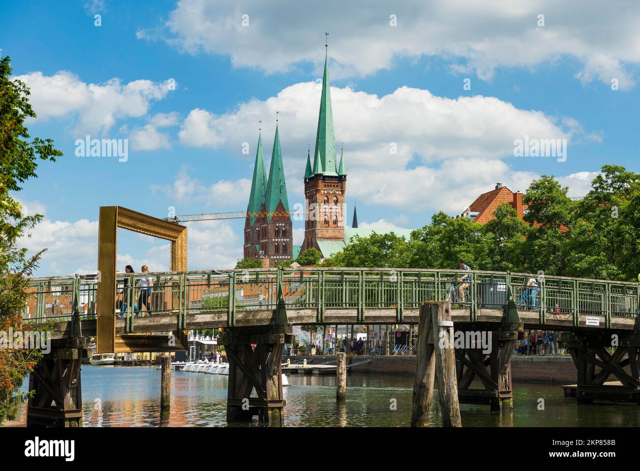 Old Town with St. Peter's Church and St. Mary's Church on the Obertrave ...