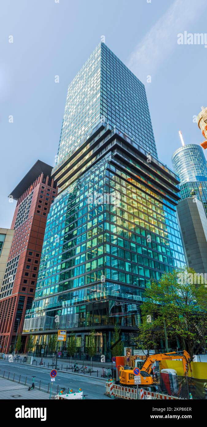 Skyscrapers in Frankfurt, Omniturm in the middle, Japancenter on the ...
