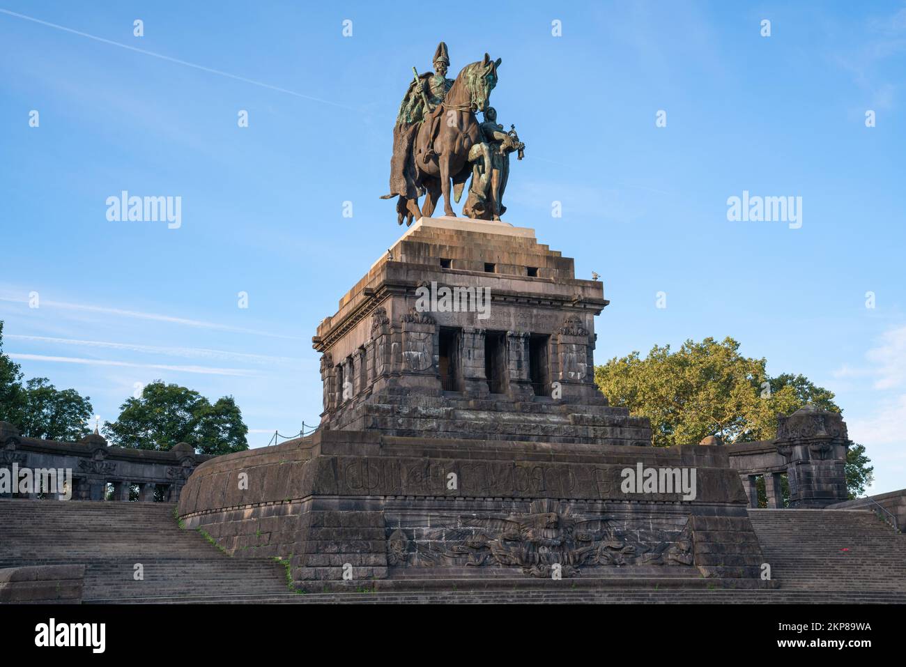 KOBLENZ, GERMANY - OCTOBER 1, 2021: Statue of German emperor Wilhelm on ...