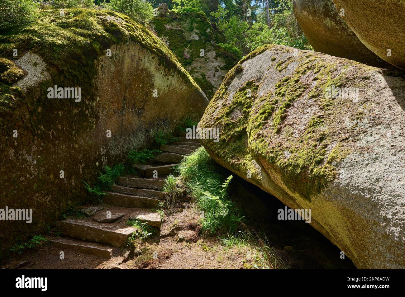 Rock, path, stairs, Luisenburg rock labyrinth, Wunsiedel ...