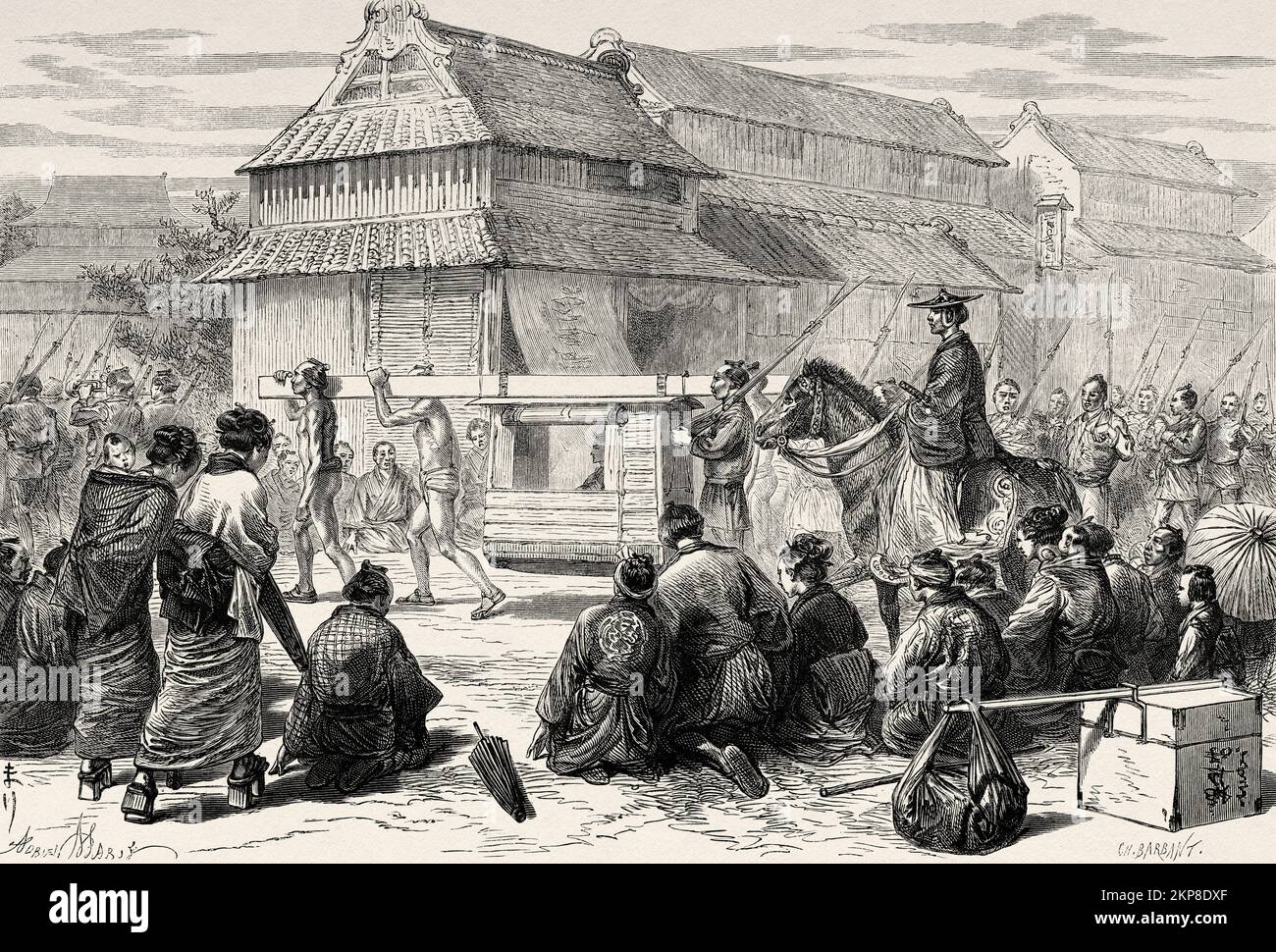 Eugene Collache being led to his execution, Japan. An adventure in Japan by Eugene Collache ...