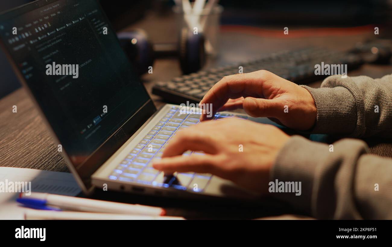 Person typing computer mysterious hi-res stock photography and images - Alamy