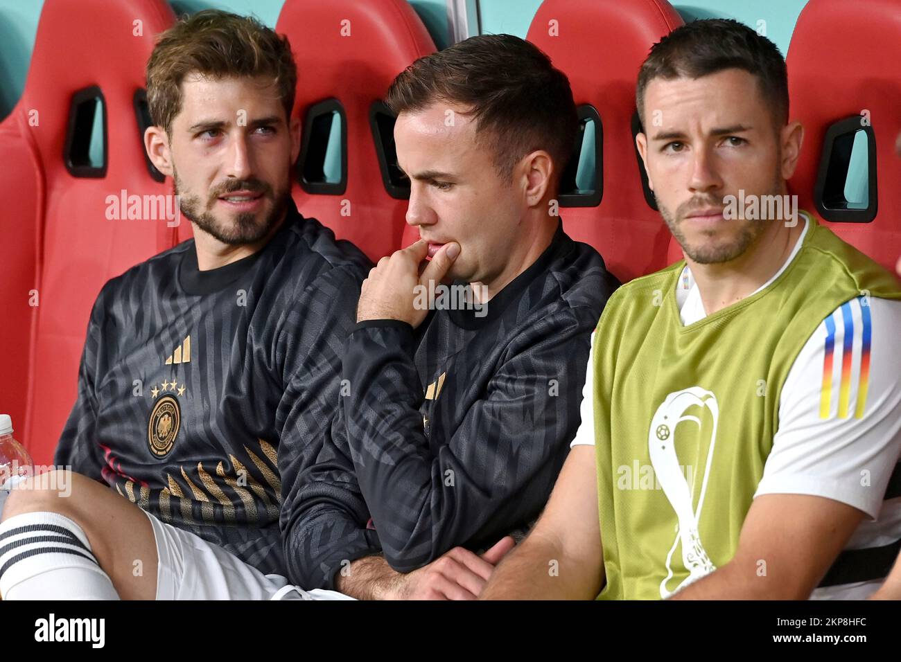 Al-Khor. 27th Nov, 2022. From left: goalkeeper Kevin TRAPP (GER), Mario ...