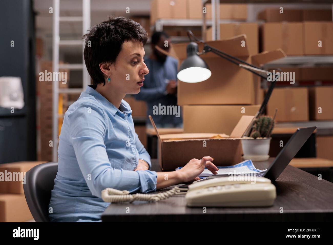 Logistics laptop computer delivery transportation hi-res stock ...