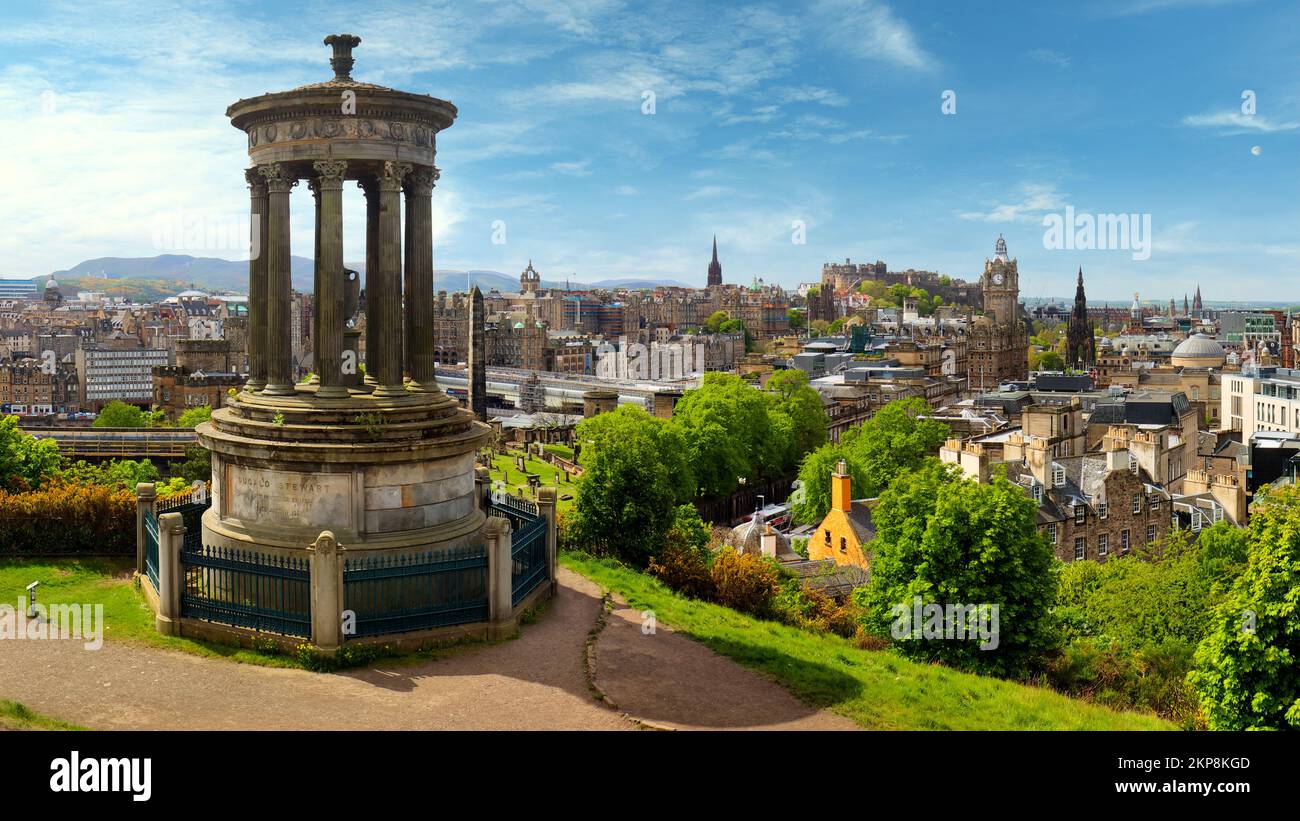 Edinburgh castle view from Calton hill, Scotland - UK Stock Photo - Alamy