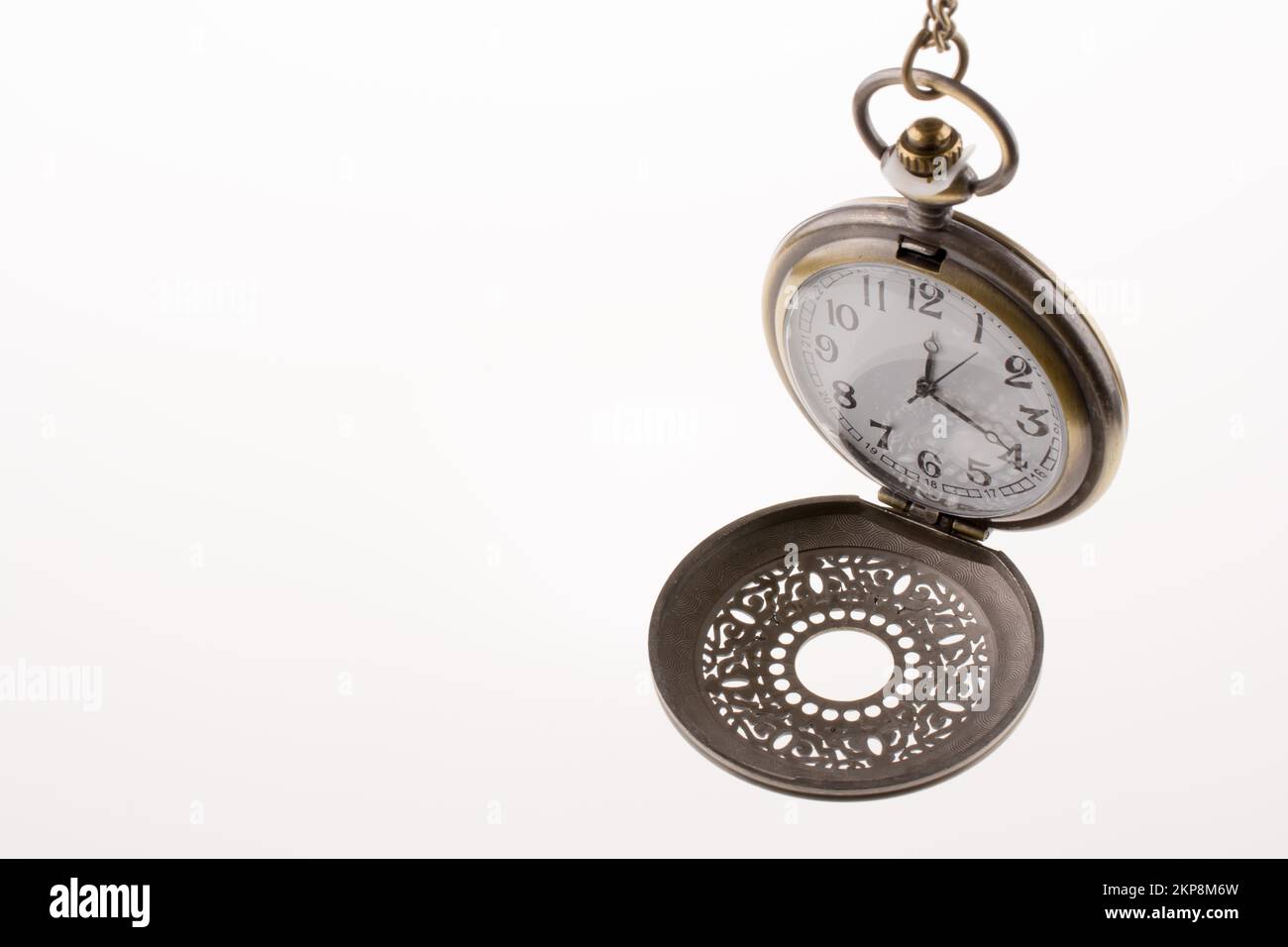 Isolated retro styled pocket watch on white background Stock Photo - Alamy
