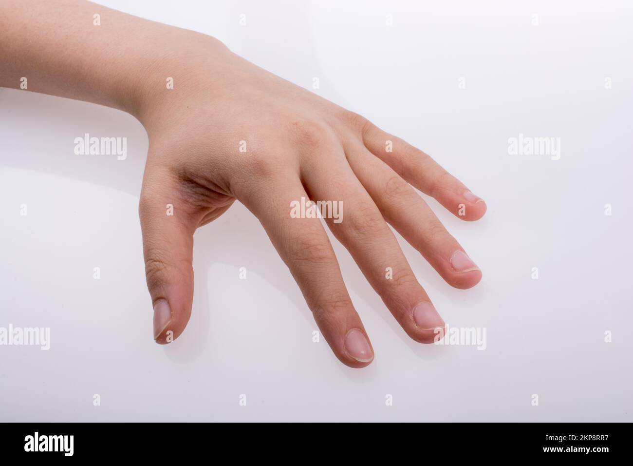 Human hand pointing on a white background Stock Photo - Alamy