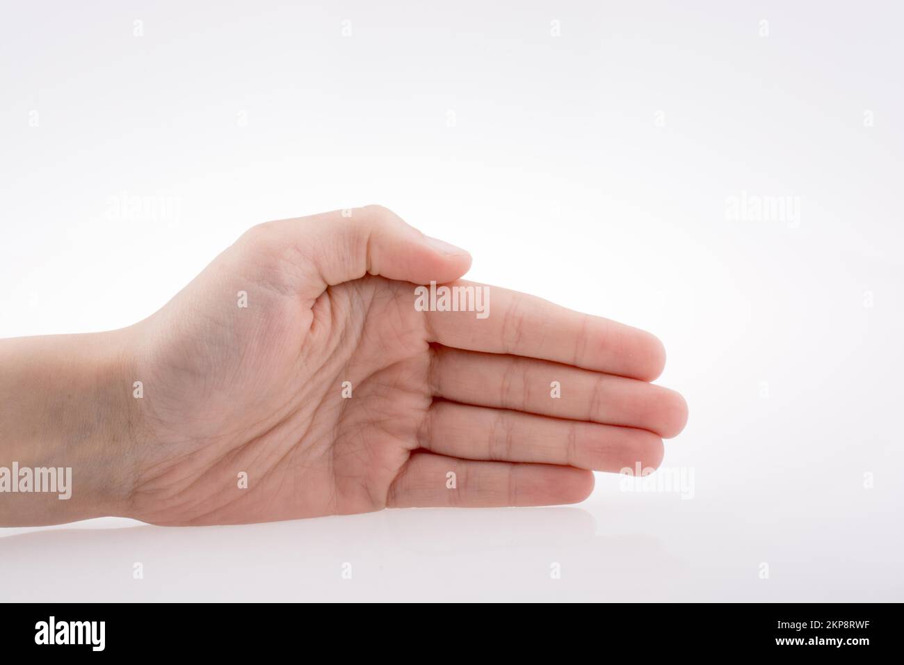 Human hand pointing on a white background Stock Photo - Alamy