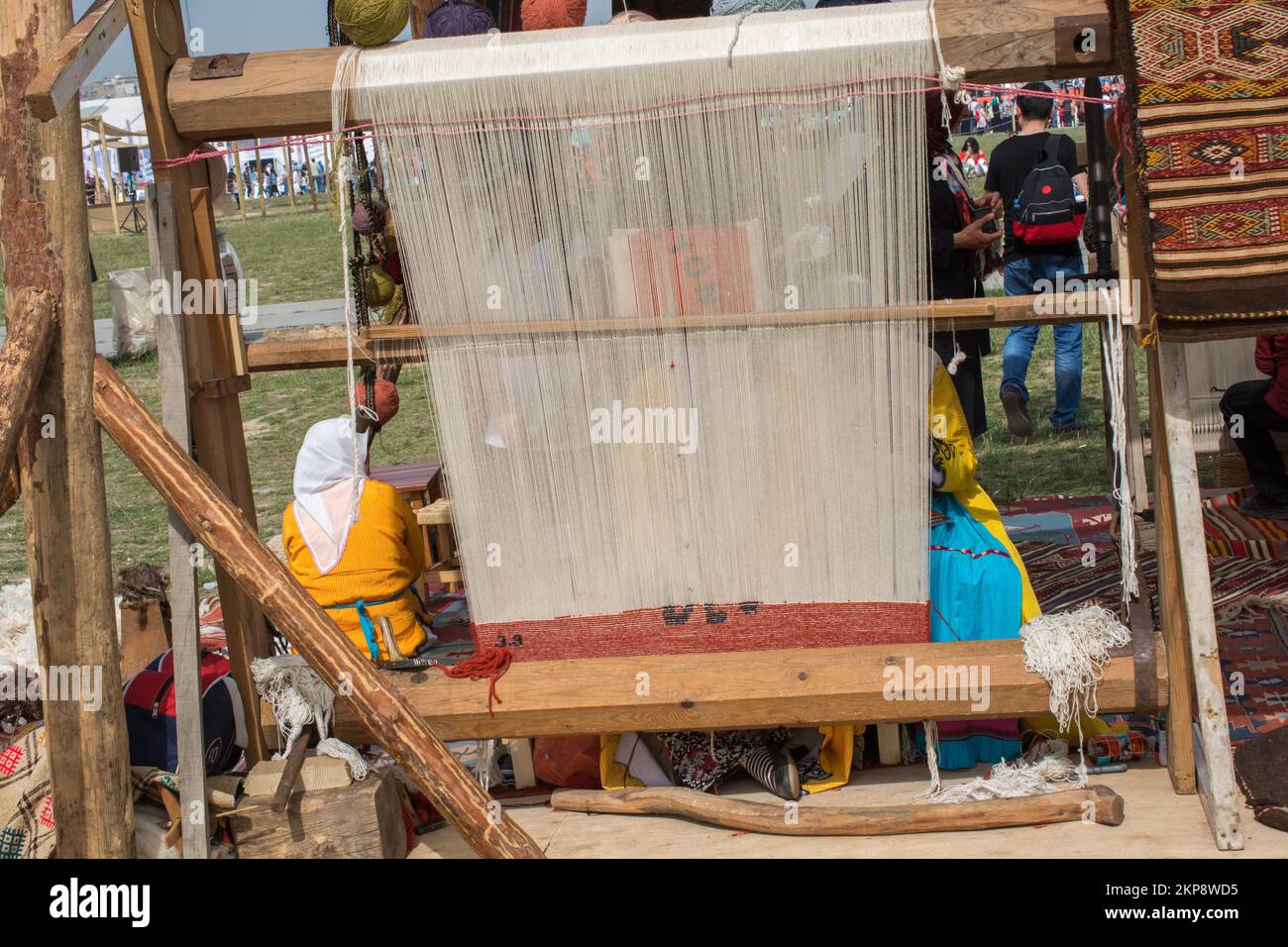 Carpet of traditional types made on a loom Stock Photo - Alamy