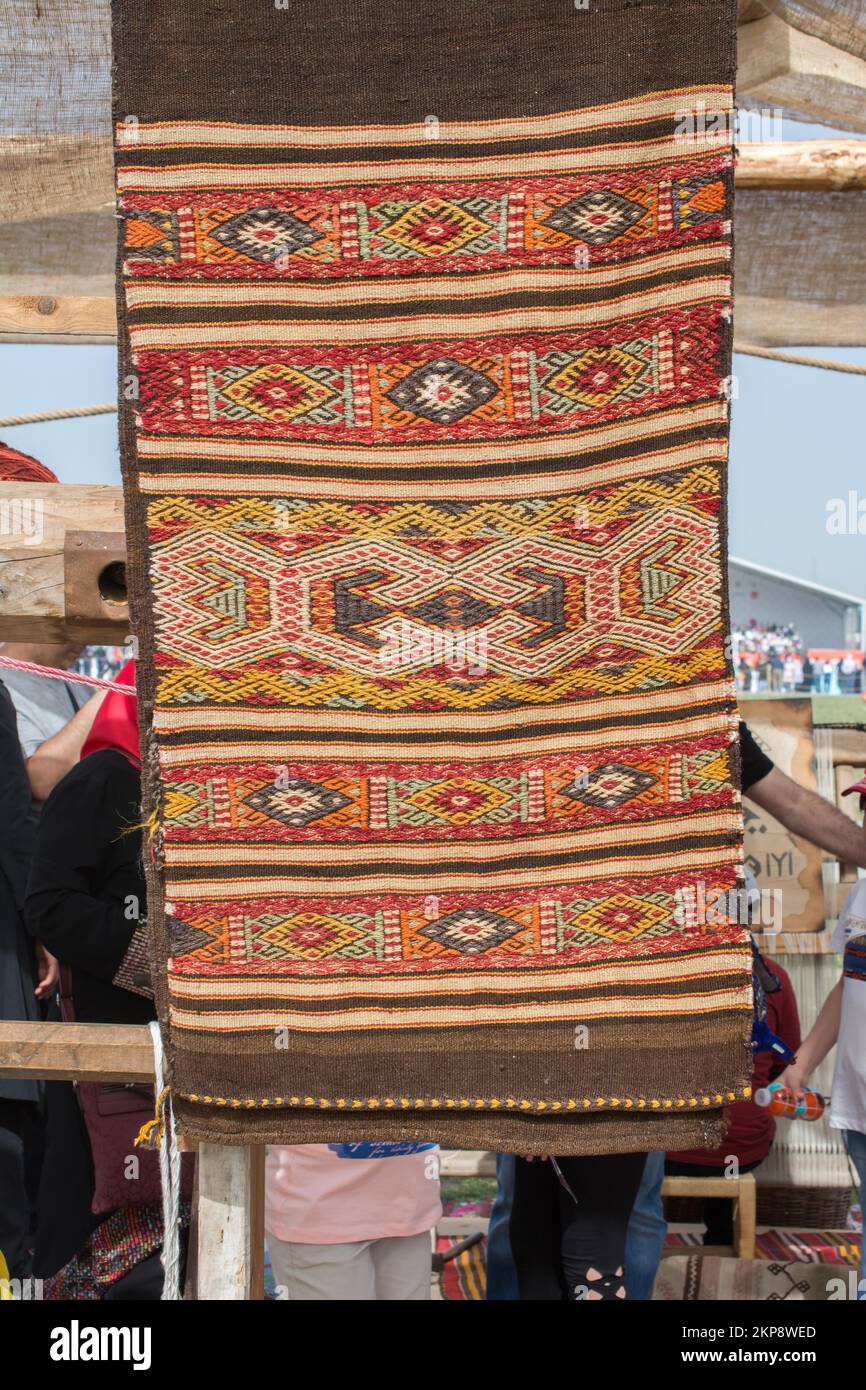 Old hand made carpet and rugs of traditional types Stock Photo - Alamy