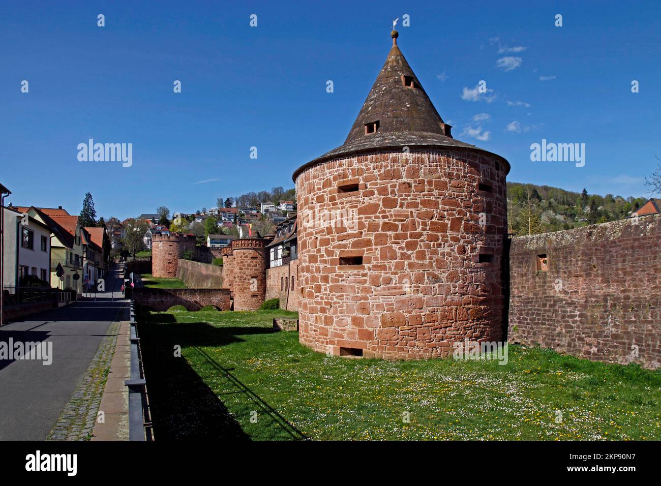 Medieval town fortification at the Untertor (Jerusalem Gate) with ...
