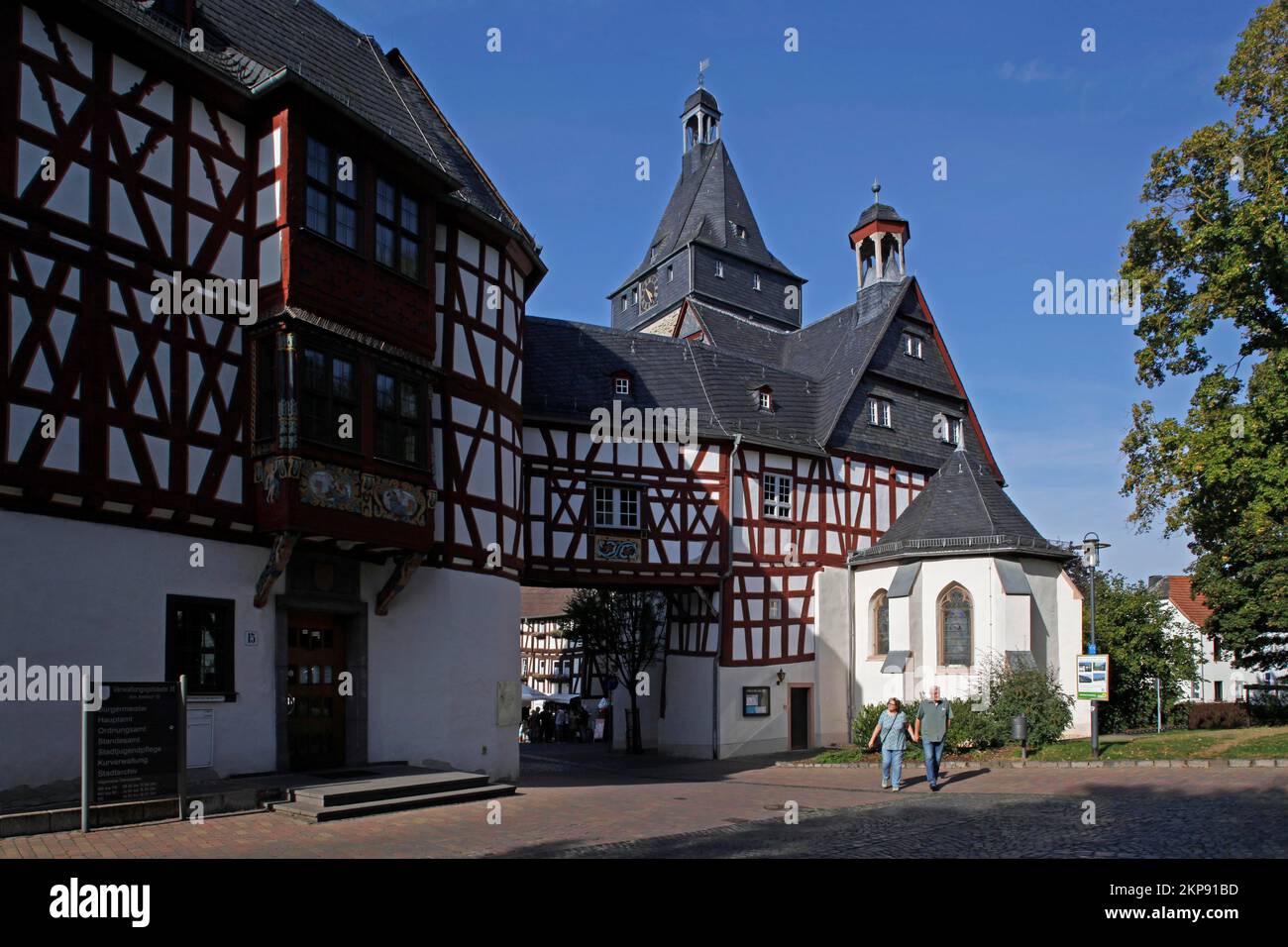 Old town, half-timbered houses, half-timbered houses, Obertorturm, town ...