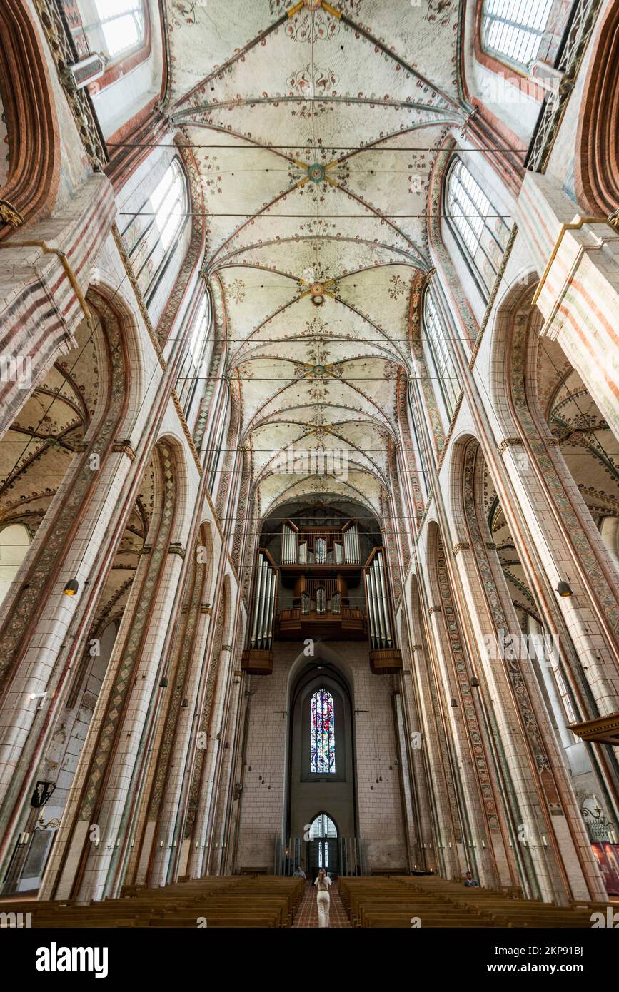 Interior view, St Marienkirche, Lübeck, Schleswig-Holstein, Germany ...