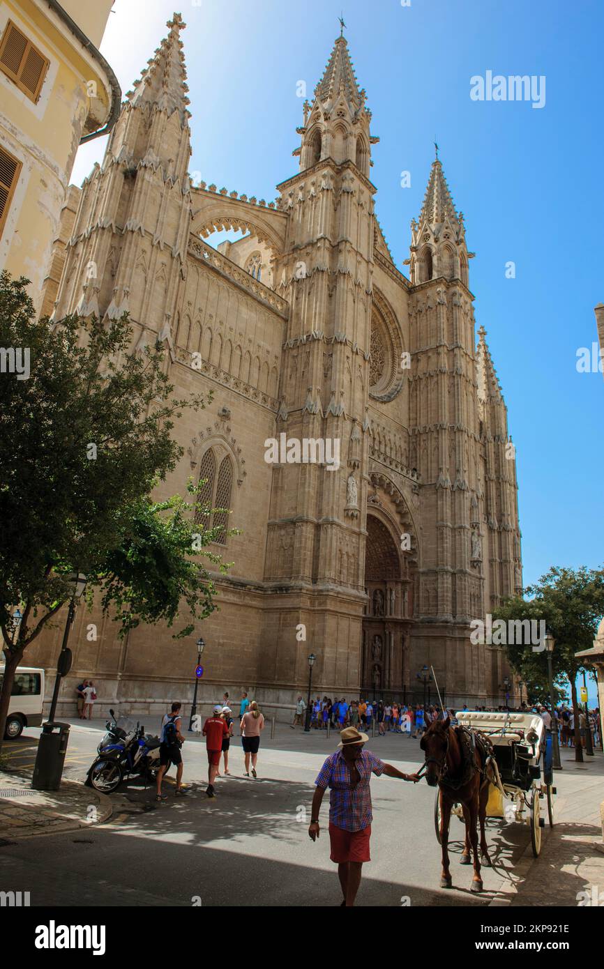 Portal Main portal with towers of Cathedral of Saint Mary in Gothic ...