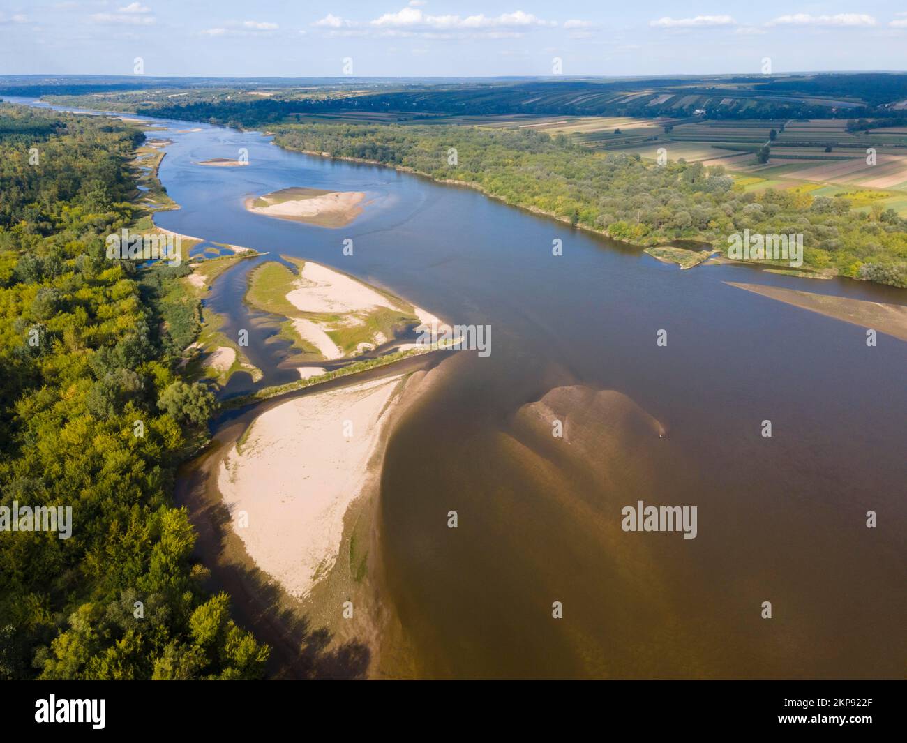 Drone photo, Vistula, Wisla, Slupia Nadbrzezna, Gmina Tarlów, Powiat ...