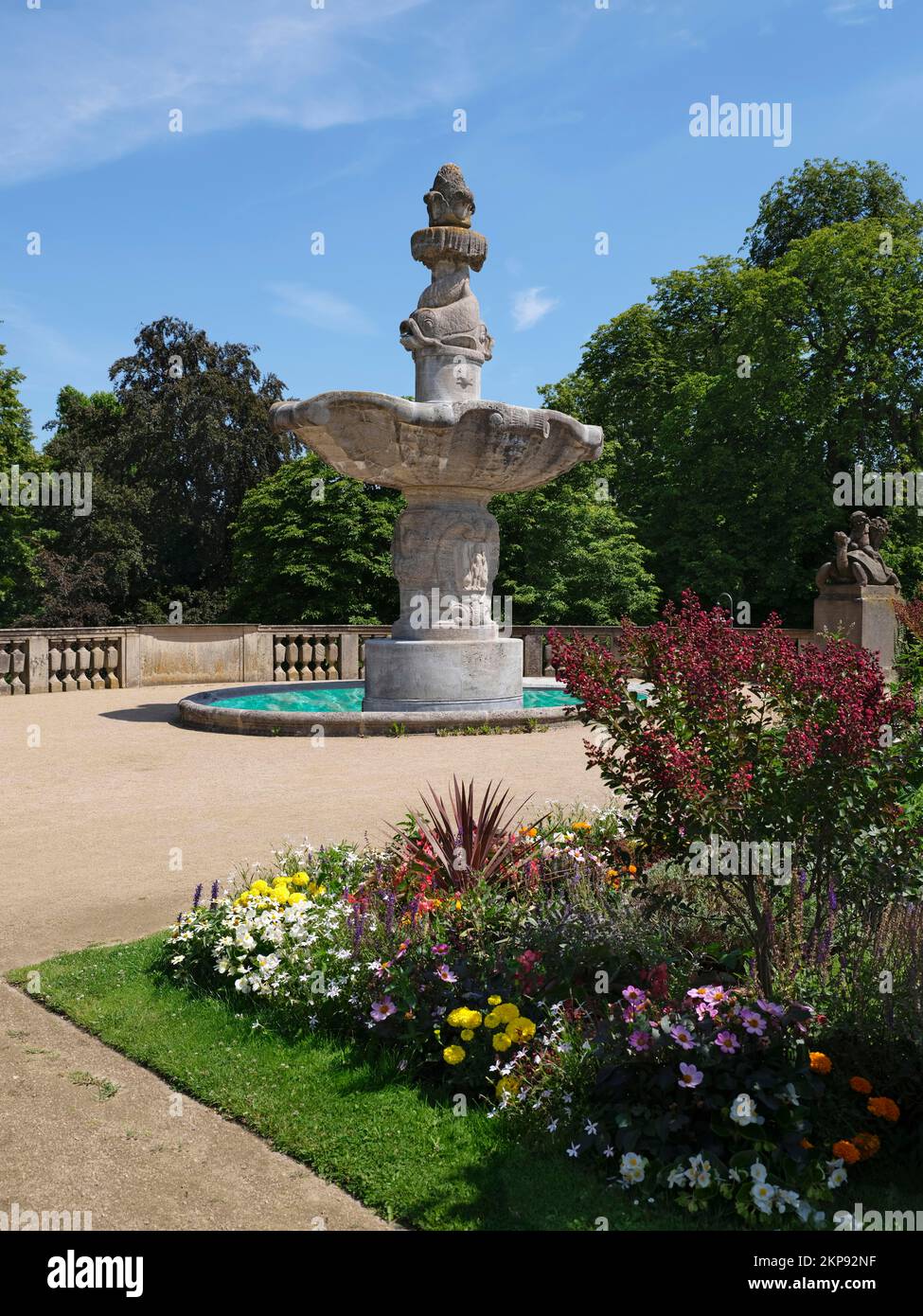 Spa garden, fountain, Bad Dürkheim, Rhineland-Palatinate, Germany ...