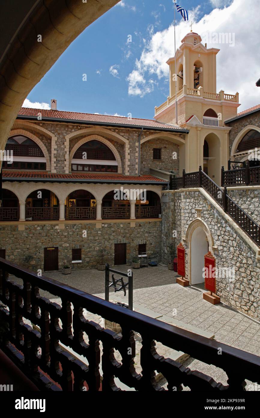 Kykko Monastery, courtyard, entrance to the monastery church, Cyprus ...