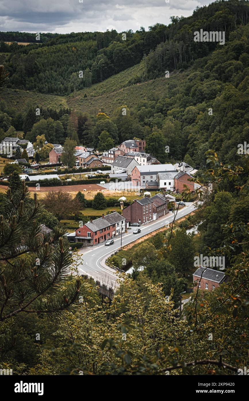 An aerial view of village surrounded by buildings in Germany Stock ...