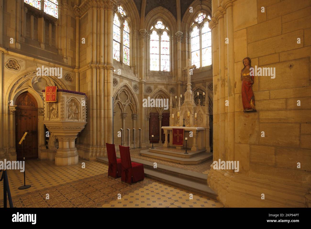 Interior view of the Castle Church of St. Pantaleon and Anna, Castle ...