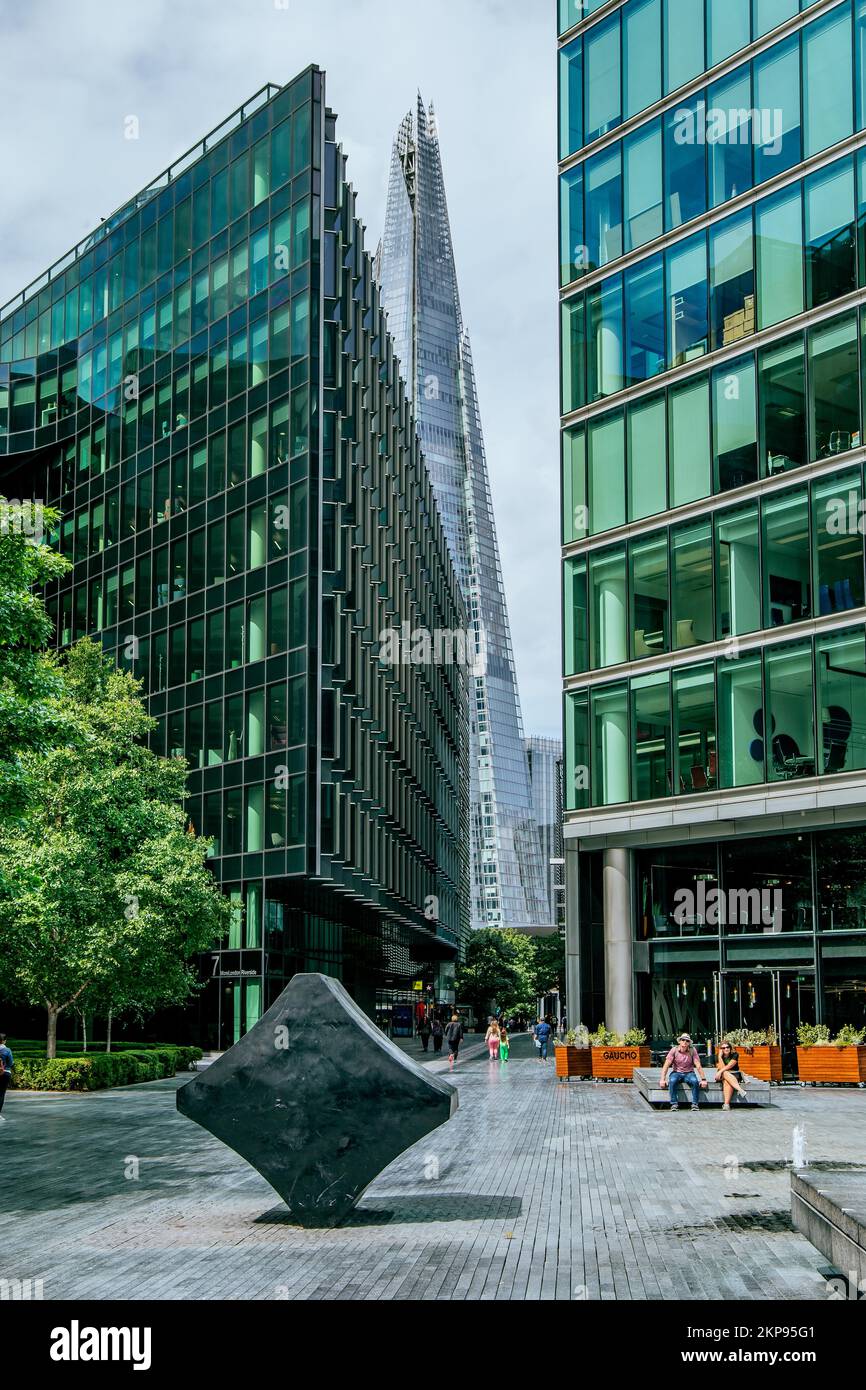 Alley with skyscraper The Shard, London, City of London, England ...