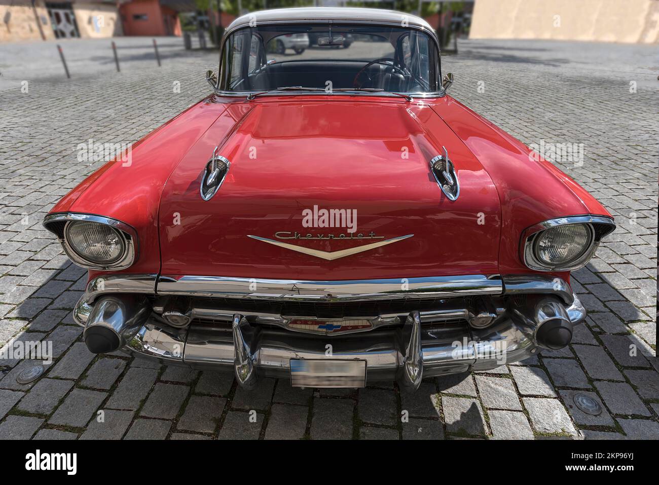 Front view of Chevrolet Belair, American classic car, built 1953 to ...