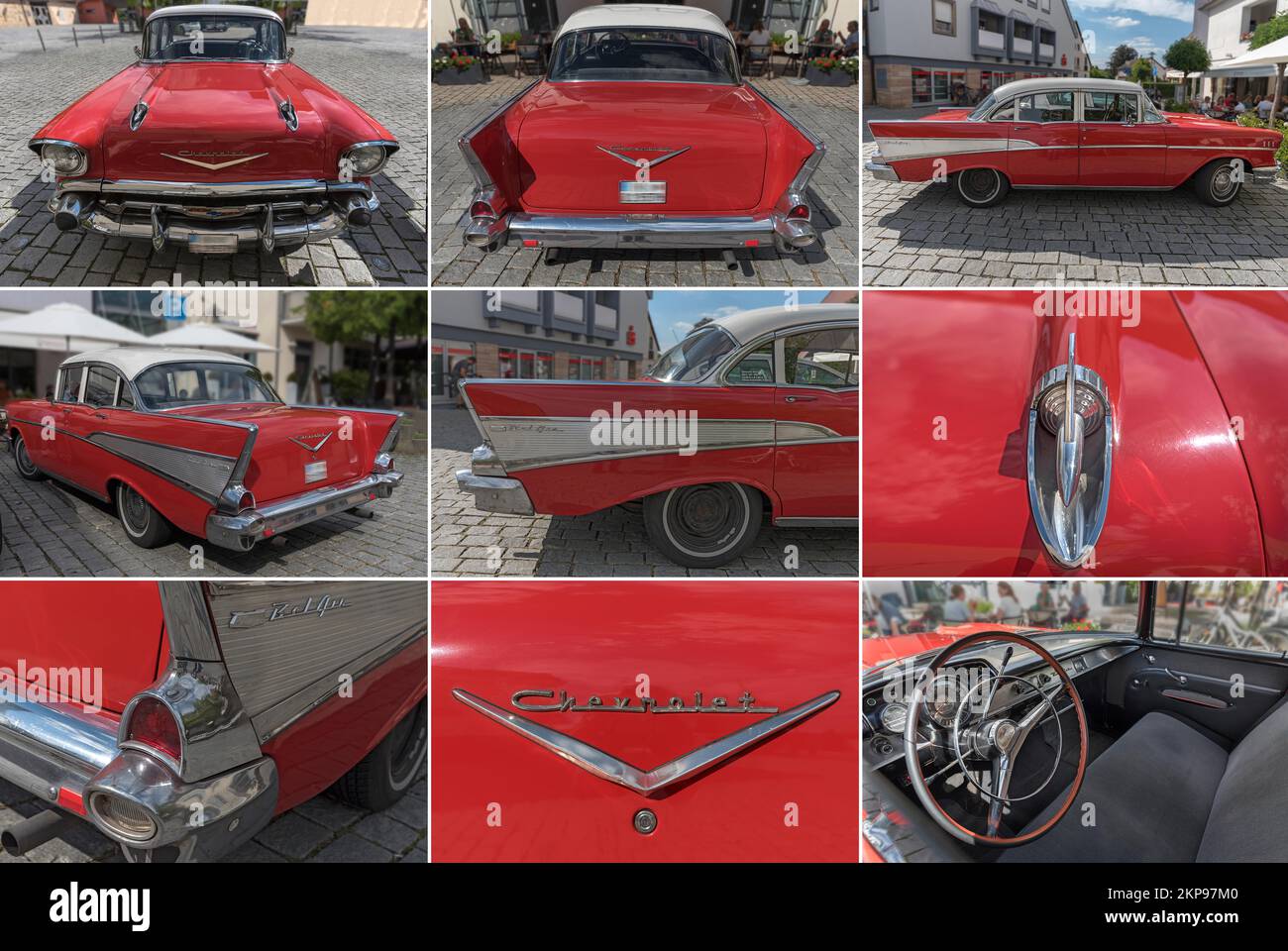 Views of the Chevrolet Belair, American classic car, built 1953 to 1975 ...