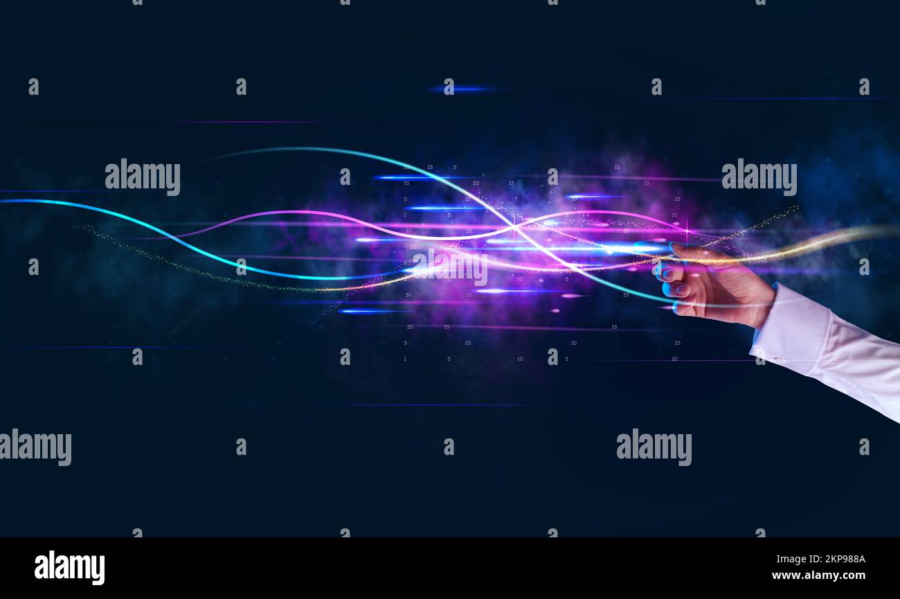 Data transmission hand hi-res stock photography and images - Alamy