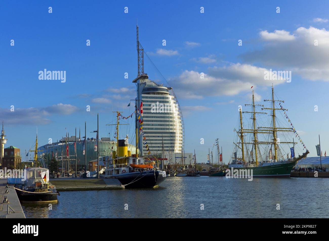 Sailing ships in the new harbour, Bremerhaven, Germany, Europe Stock ...