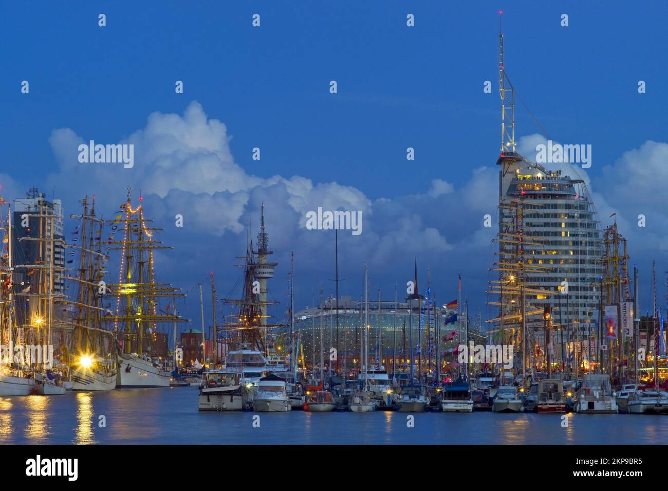 Ships in the harbour on the occasion of the Sail, evening shot ...