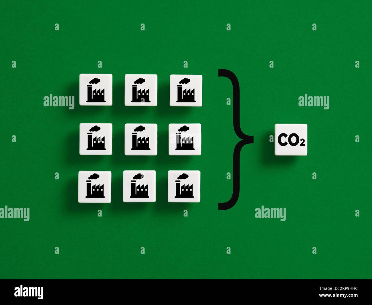 Production of CO2 Carbon dioxide by the industrial factories ...